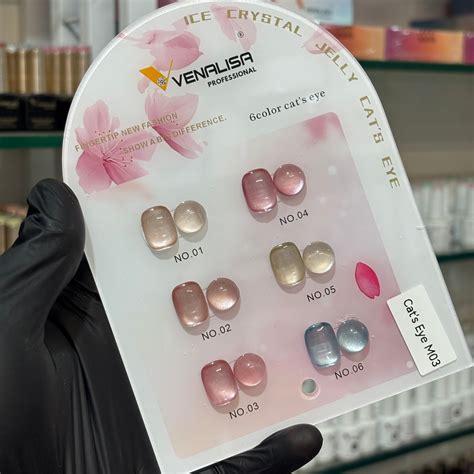 Venalisa Ice Crystal Jelly Cat Eye Gel Polish Set M03 6pcs Soft Pink