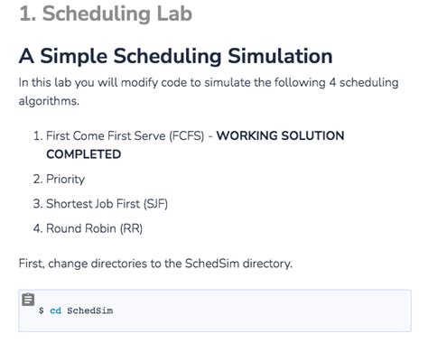 Solved 1 Scheduling Lab A Simple Scheduling Simulation In