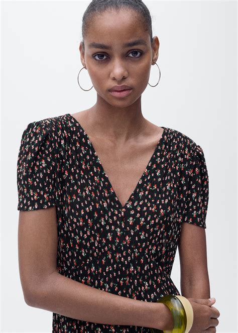 Printed Midi Dress Women Mango Usa