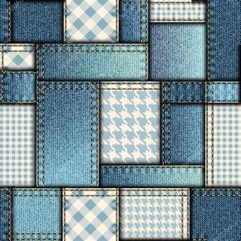 Patchwork Of Denim Fabric Stock Vector Kastanka 72495019
