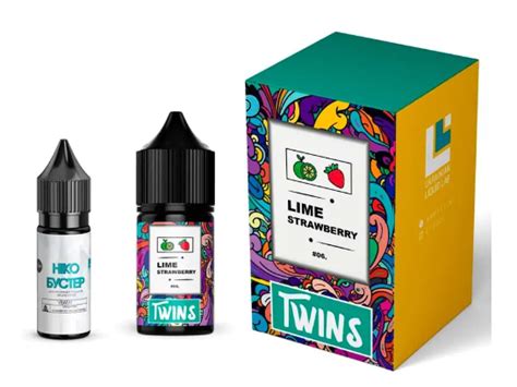 Набір сольової рідини Twins Lime Strawberry Лайм Полуниця 30 мл 50 мг купити за низькою ціною