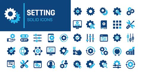 글리프 단색 아이콘을 설정합니다 Ocontrol 패널 조정 사용자 정의 솔리드 아이콘 컬렉션을 포함합니다 벡터 일러스트 레이 션 깨끗한 흰색 배경에 완벽한 픽셀 It 지원에