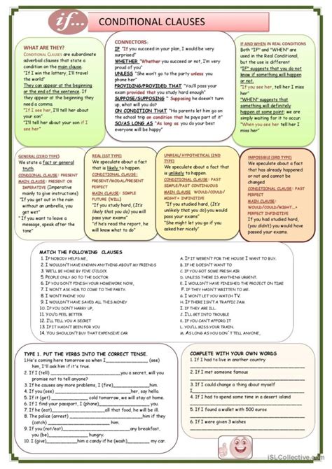 Conditional Clauses English Esl Worksheets Pdf And Doc