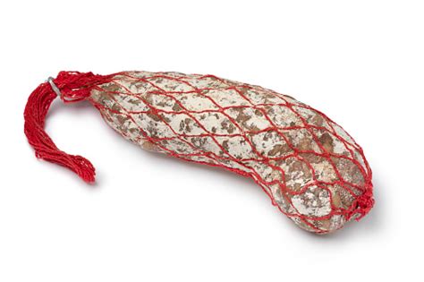완전히 신선한 로제트 드 리옹 흰색 배경에 프랑스 돼지 고기 Saucisson 0명에 대한 스톡 사진 및 기타 이미지 0명