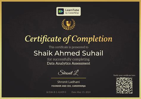 shaik ahmed suhail on linkedin dataanalytics certification