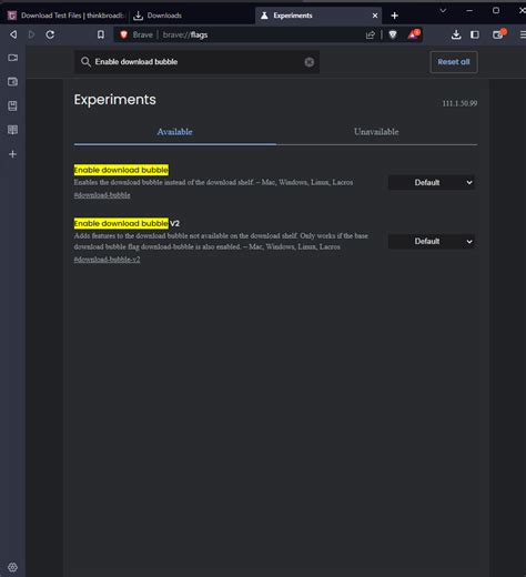Enable Download Bubble Feature By Default · Issue 28562 · Bravebrave