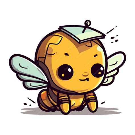 Cute Bee Cartoon Vector Illustration Cute Bee Cartoon Vector