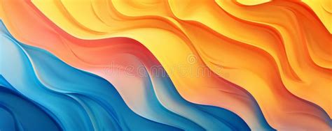 A Radiant Gradient Wave Pattern With Bold Transitions From Blue To Orange Featuring Smooth