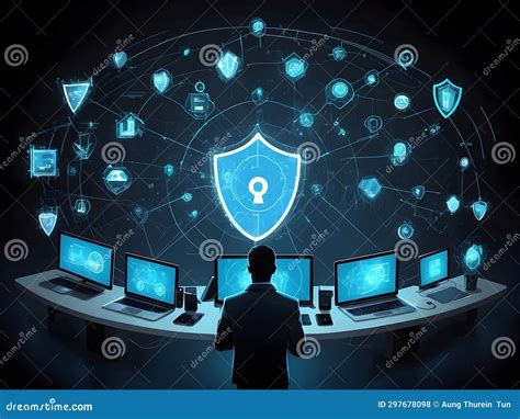 Protecting Data Privacy In Digital World Stock Illustration