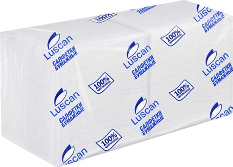 Салфетки бумажные Luscan 24х24 белые 1-слойные 400 штук в упаковке ...