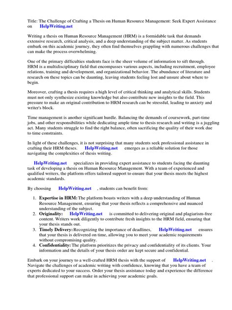 Thesis On Human Resource Management Pdf Human Resource Management Leadership