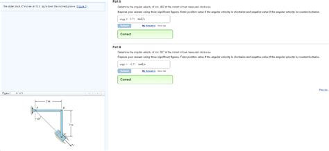 Solved The Slider Block C Moves At M S Down The Chegg Com