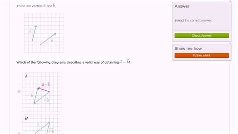 Subtract Vectors Practice Vectors