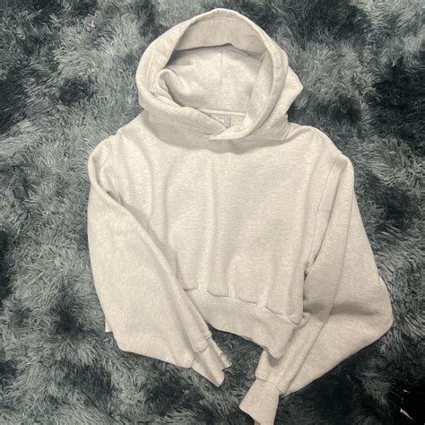 Cropped Tna Aritzia Hoodie Heather Cloud White Depop