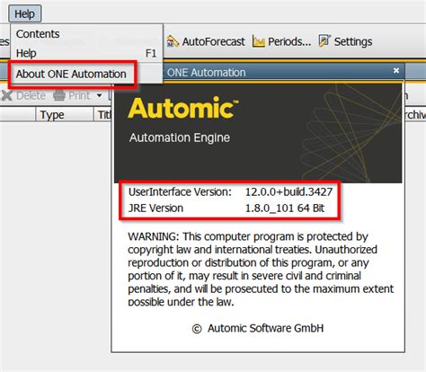 Where To Find The Version Information Of An Automic Component Automic Workload Automation