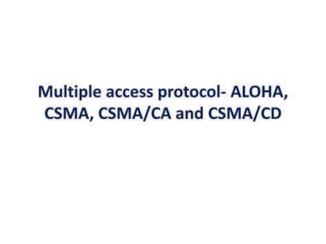 Solution Unit 3 Lesson 1 Multiple Access Protocol Aloha Csma Csmaca