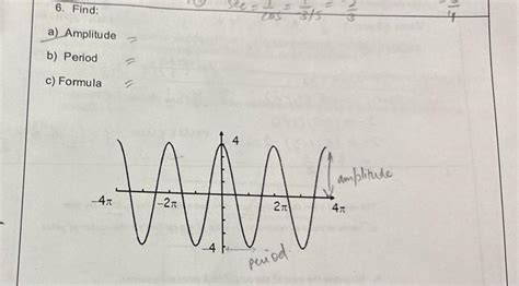 Solved 6 Find A Amplitude B Period C Formula 4 1
