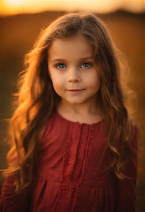 7 Year Old Girl With Brown Hair And Shoulder Length With Bangs Light