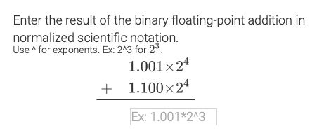Solved Enter The Result Of The Binary Floating Point Chegg