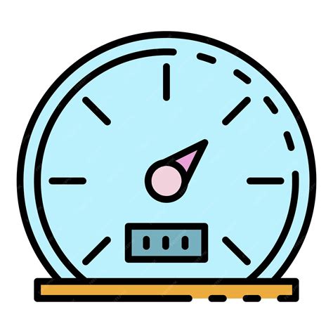Premium Vector Car Speedometer Icon Outline Car Speedometer Vector Icon Color Flat Isolated