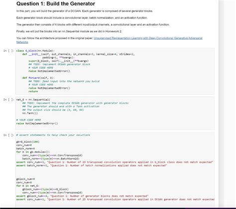 Solved Question Build The GeneratorIn This Part You Will Chegg