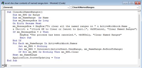 Excel Vba To Clear Contents Catalog Library