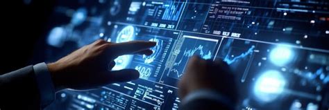 A Pair Of Hands Interact With A Digital Screen Displaying Graphs Charts