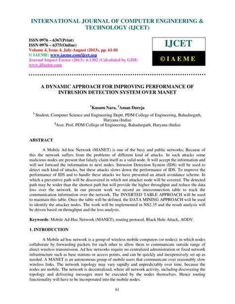 A Dynamic Approach For Improving Performance Of Intrusion Detection