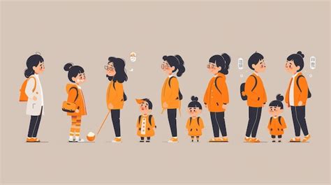 Premium Photo Linear Cartoon Illustration Of An Asian Woman39s