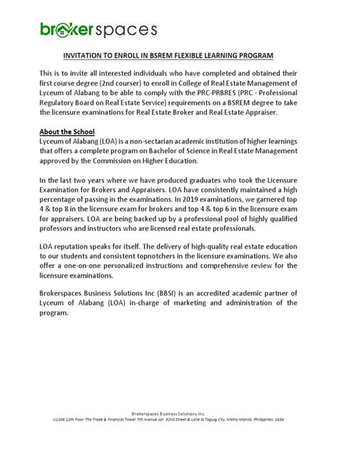 Bsrem Bbsi Brochure Pdf Property Management Licensure