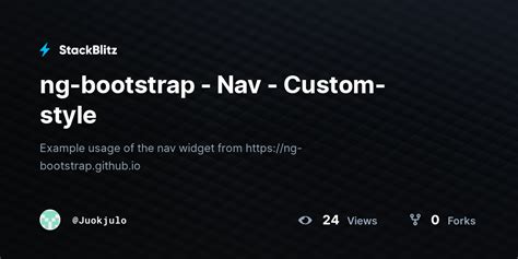 Ng Bootstrap Nav Custom Style Stackblitz