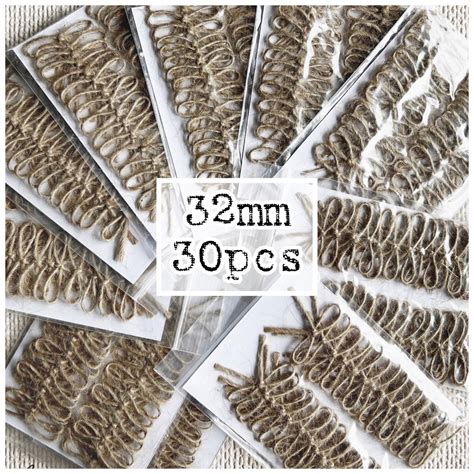 30x Mini Jute String Bows For Craft Small Hessian Cord Bows For Card