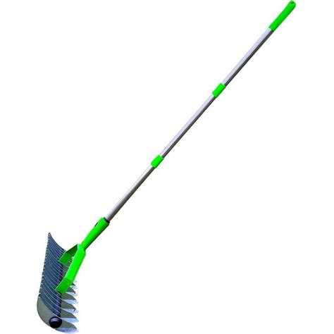 15 Inch Curved Teeth Thatch Rake Lawn Dethatcher Rake For Cleaning Dead