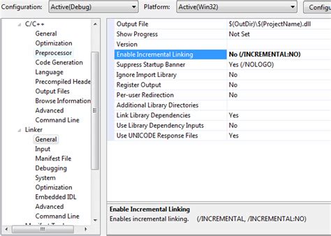 Warning LNK4075 EDITANDCONTINUE Wird Aufgrund Der Angabe Von