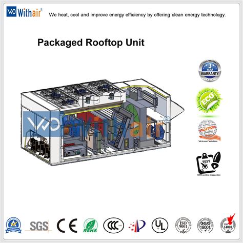 Air Cooled Direct Expansion Rooftop Packaged Air Conditioning Unit Dc