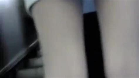 Under Skirt On Escalator