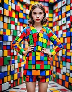 Girl Rubiks Cube Fancy Dress Free Face Swap ID 1513548