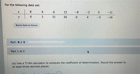 Answered For The Following Data Set 8 4 X Y Send Data To Excel Part 0