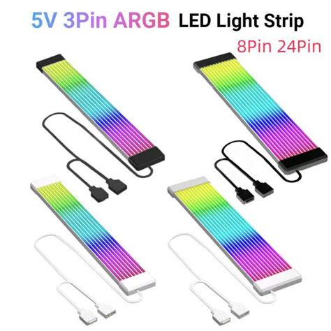 5v 3pin Pc Argb Gpu Cable 8pin 24pin Psu Rgb Cable Extensions Flexible Led Strip Light Diy Kit