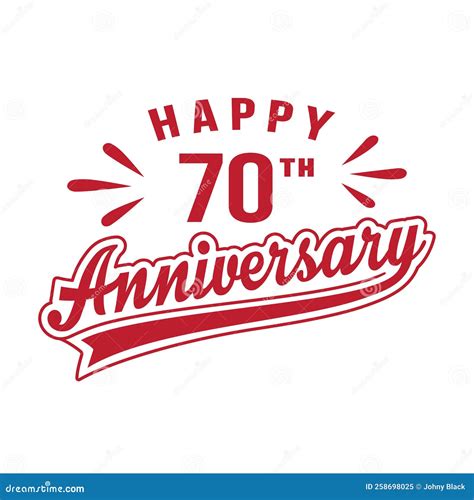 Happy 70th Anniversary 70 Years Anniversary Design Template Stock