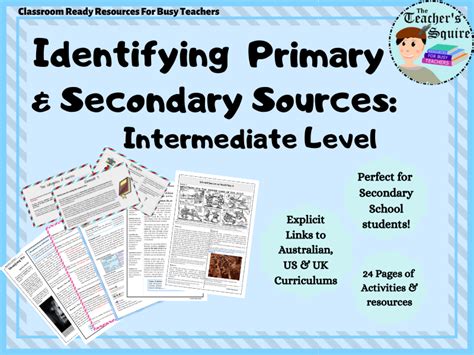 Primary And Secondary Sources Advanced Level Teaching Resources