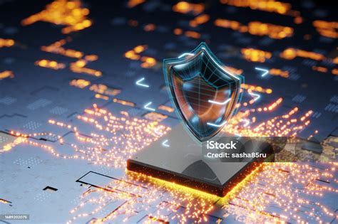 Microchip Cryptography Data Protection Concept Protection Of Personal Information Internet For