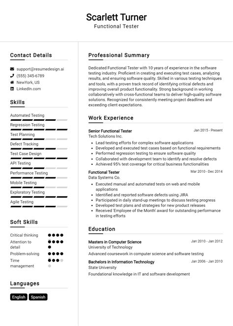 24 Regression Tester Resume Examples And Templates For 2024 [guide