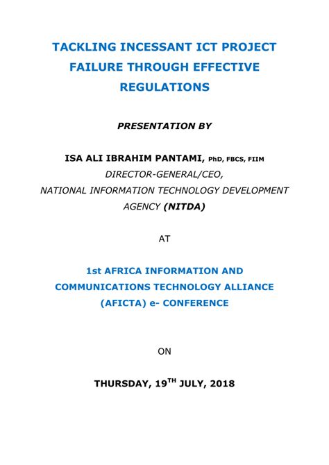 PDF TACKLING INCESSANT ICT PROJECT FAILURE THROUGH EFFECTIVE PDF Document 571702