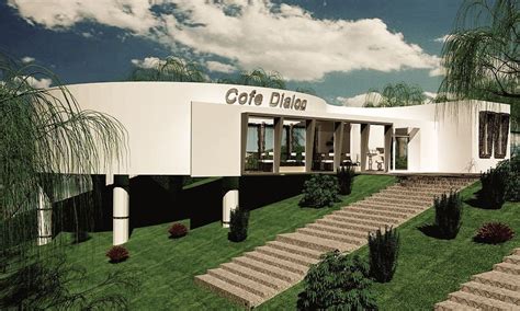 Cofe Dialog Design Coffee Shop Architecture Rendering