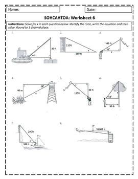 Sohcahtoa Worksheet Sohcahtoa Meaning Formula And Examples Lesson
