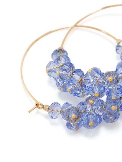 Isabel Marant Polly Crystal Embellishment Hoop Earrings In Blue Modesens