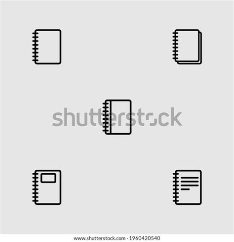 Notebook Outline Icon Set Isolated Vector Stock Vector Royalty Free 1960420540 Shutterstock
