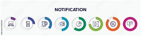 Infographic Element With Notification Outline Icons Included Cupboard