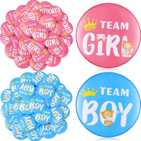 200 Pieces Gender Reveal Pins Gender Reveal Buttons Team